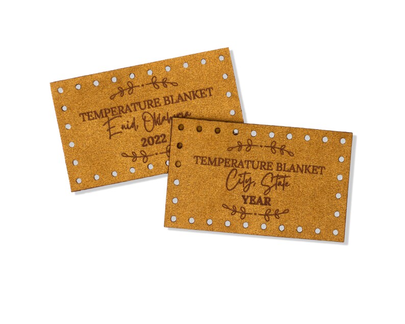 TEMPERATURE BLANKET FLORAL 3.00 in X 2.50 in Custom Order Fabric Label ...