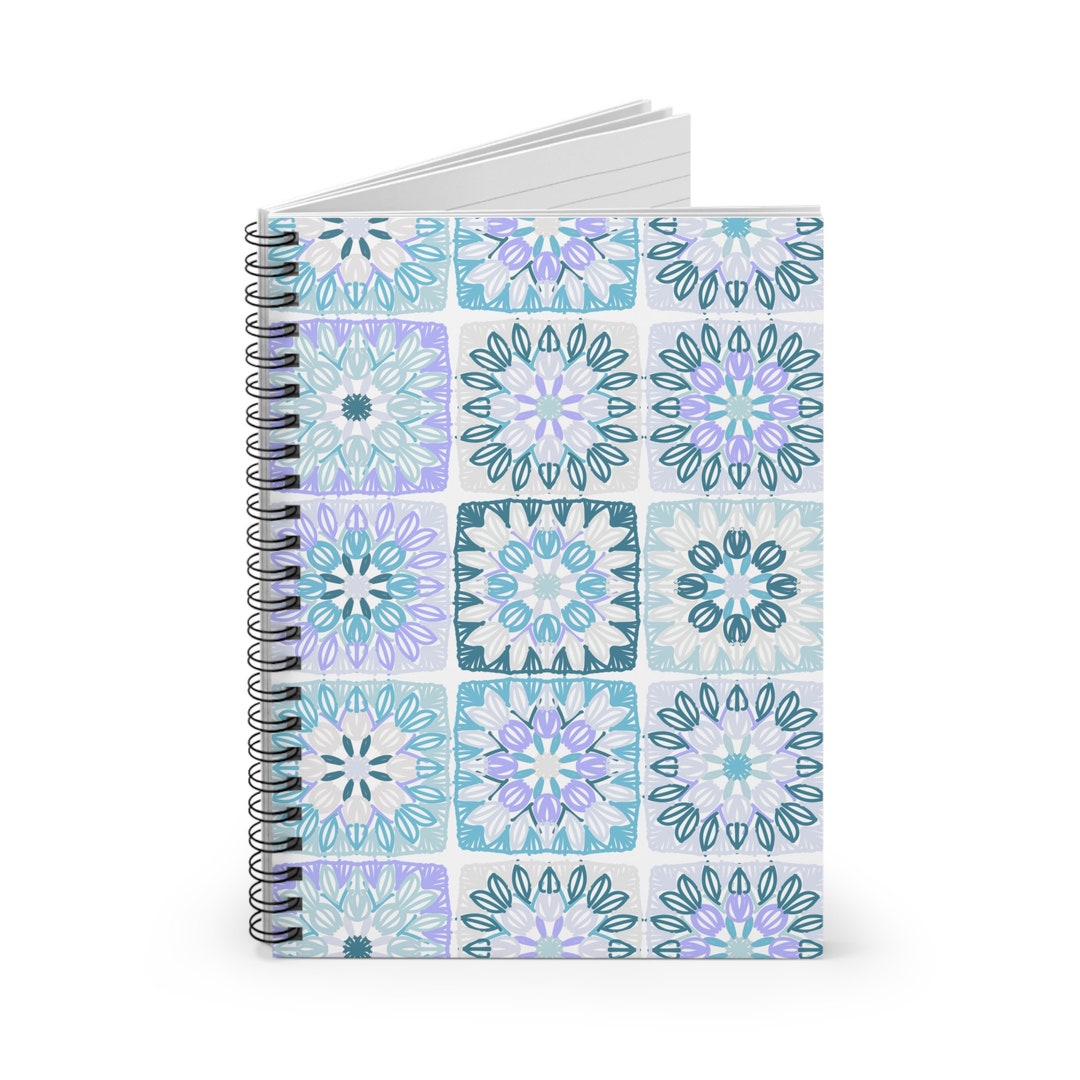 Granny Square in Blueberry Milk Spiral Notebook Ruled Line Gift - Etsy