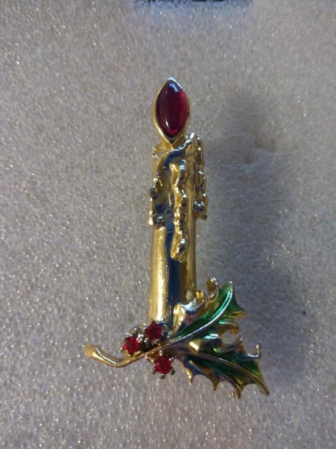 1970s-era Coro Tancer II Candle and Holly Brooch - Etsy