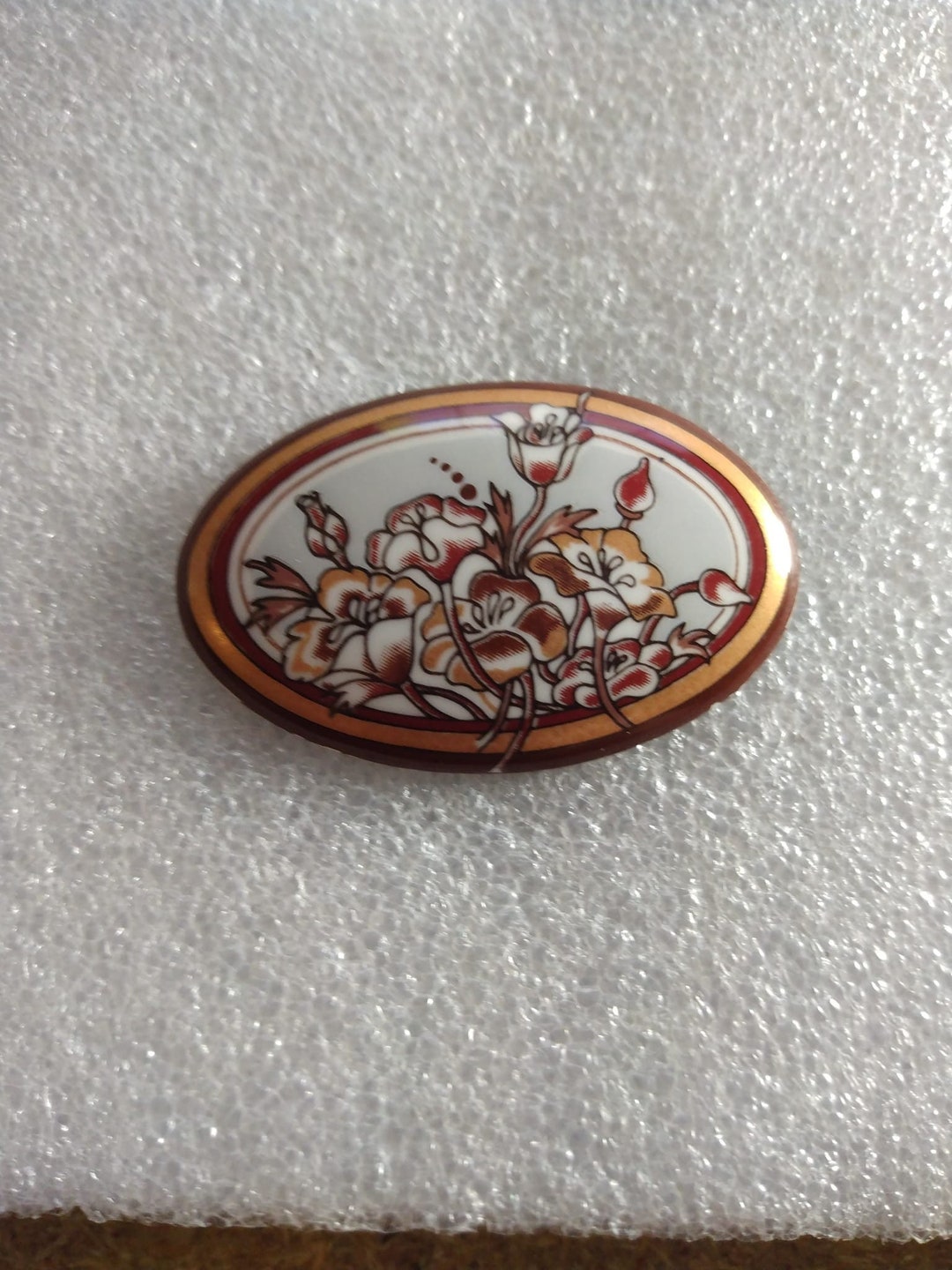 Art Nouveau Michaela Frey 1970s-era Enamel Flower Brooch - Etsy