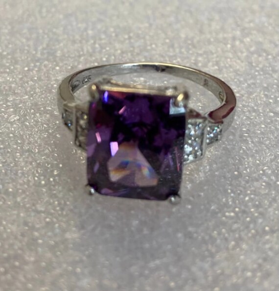 amethyst sterling silver ring - Gem