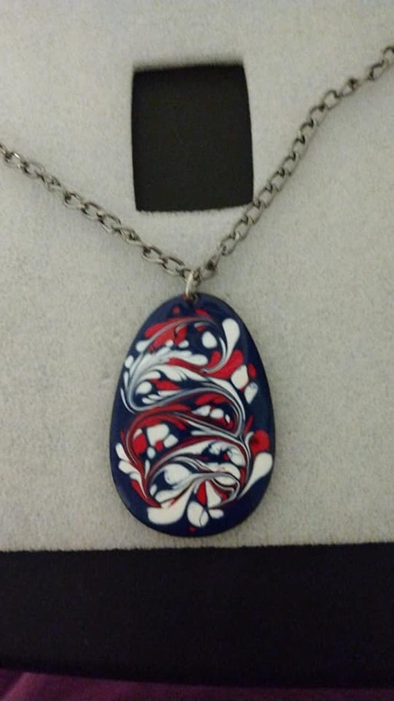 cp557 reversible enamel pendant - Gem