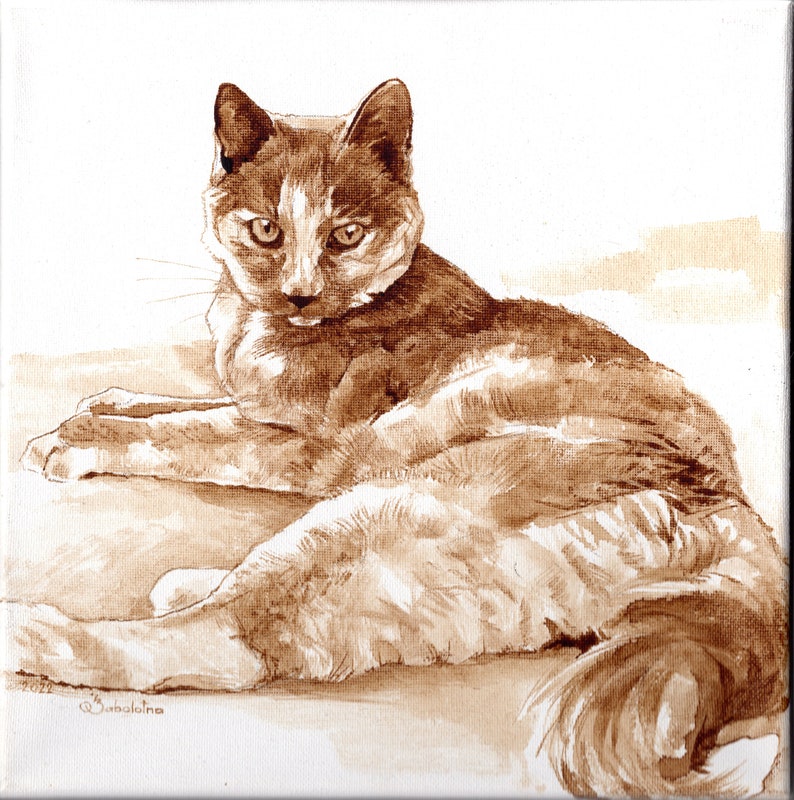 Pet Portrait, Commission Coffee Painting - Etsy