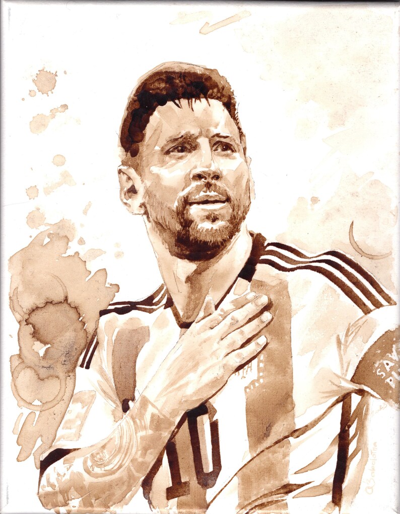 Coffee Painting Lionel Messi, Print - Etsy