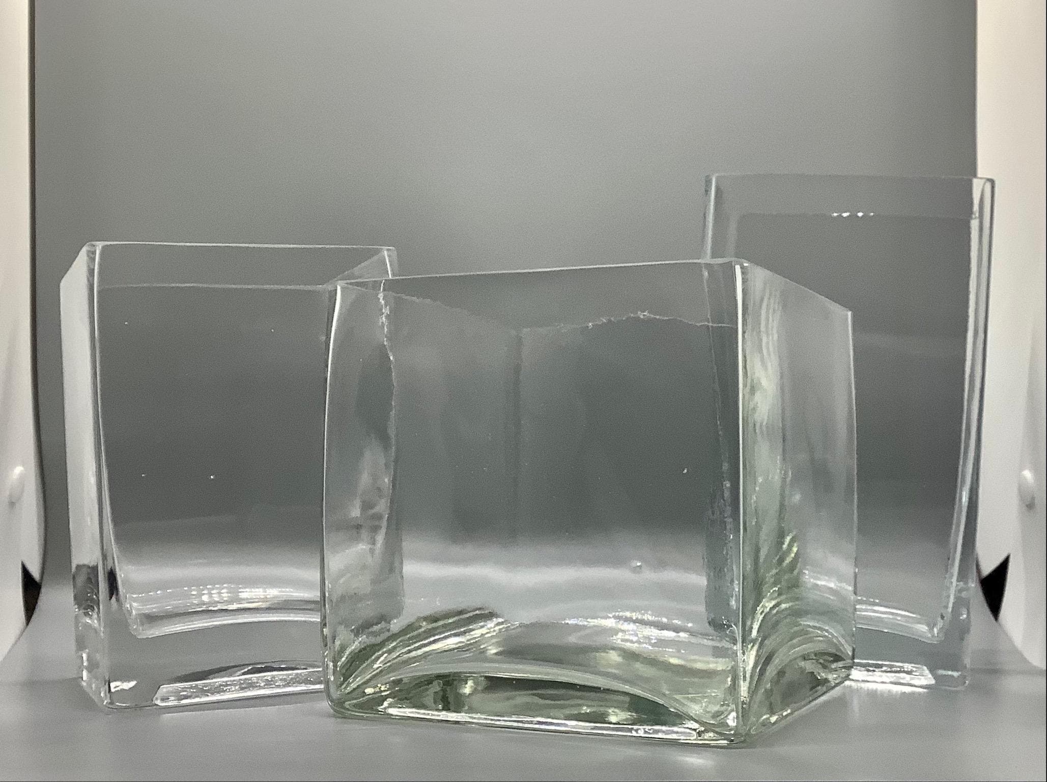 Handcrafted Clear Glass Cube Vase: Modern Home Decor - Etsy