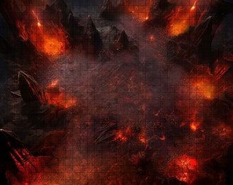 LAVA ARENA Battle Map, Dnd Battle Map, D&D, Battlemap, Dungeons and ...