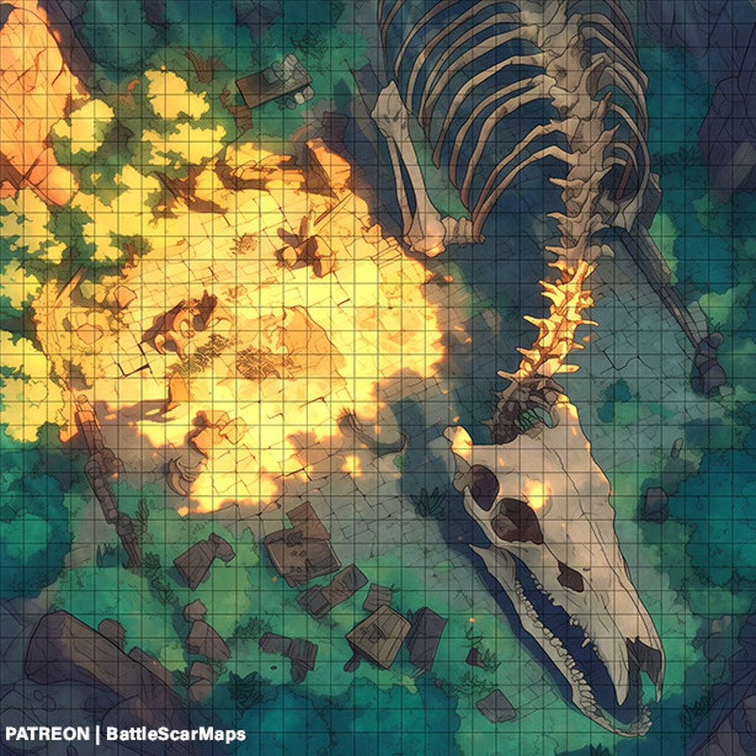 Bone Camp Battle Map, Dnd Battle Map, D&D, Battlemap, Dungeons and ...