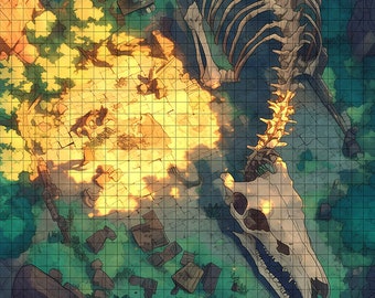 CAVE CAMPSITE Battle Map, Dnd Battle Map, D&D, Battlemap, Dungeons and ...