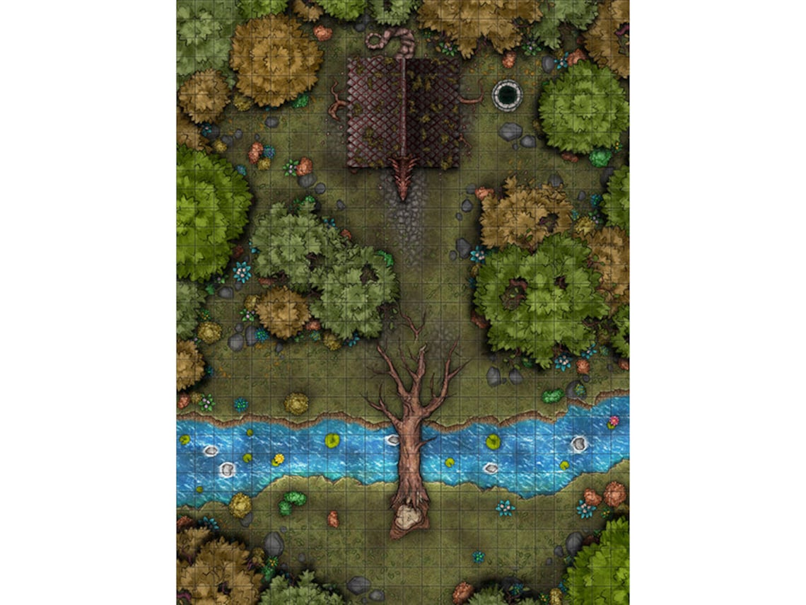 Cabin in the Woods Battle Map, Dnd Battle Map, D&D, Battlemap, Dungeons ...