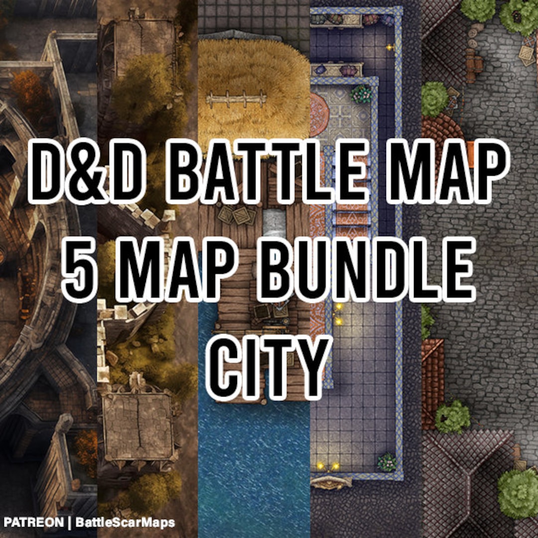 City Bundle Battle Map, Dnd Battle Map, D&D, Battlemap, Dungeons and ...