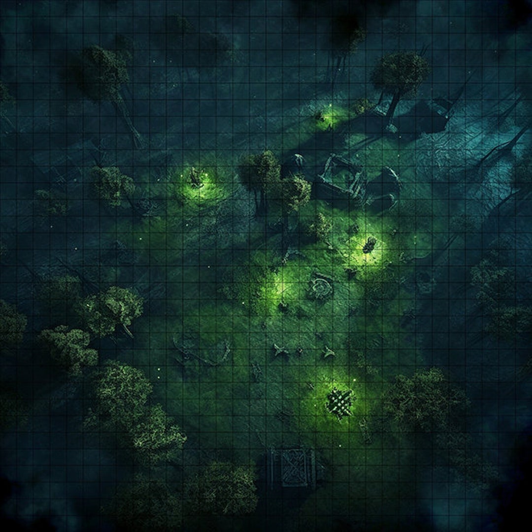 Moonlight Woods Battle Map, Dnd Battle Map, D&D, Battlemap, Dungeons ...