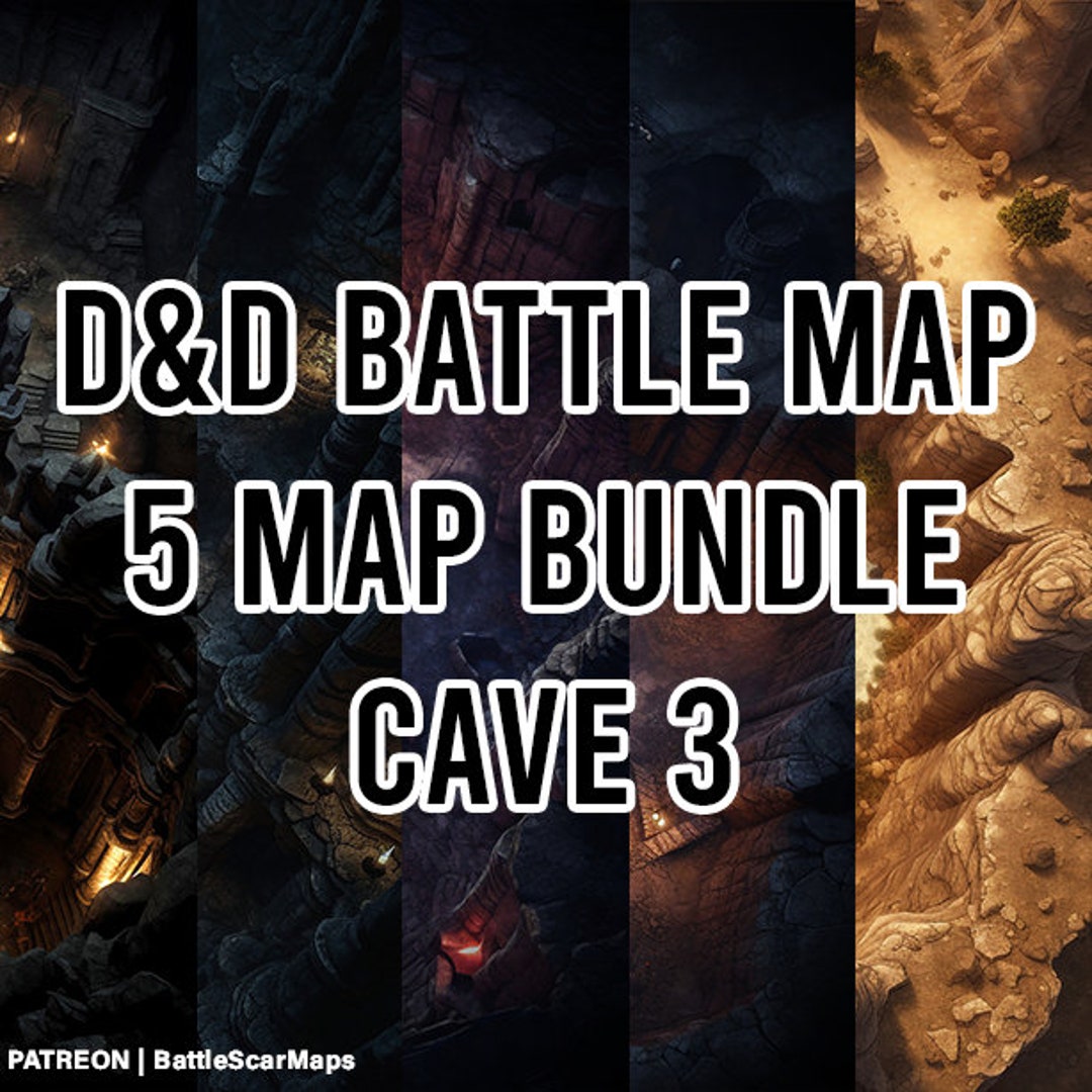 Cave 3 Bundle Battle Map, Dnd Battle Map, D&D, Battlemap, Dungeons and ...