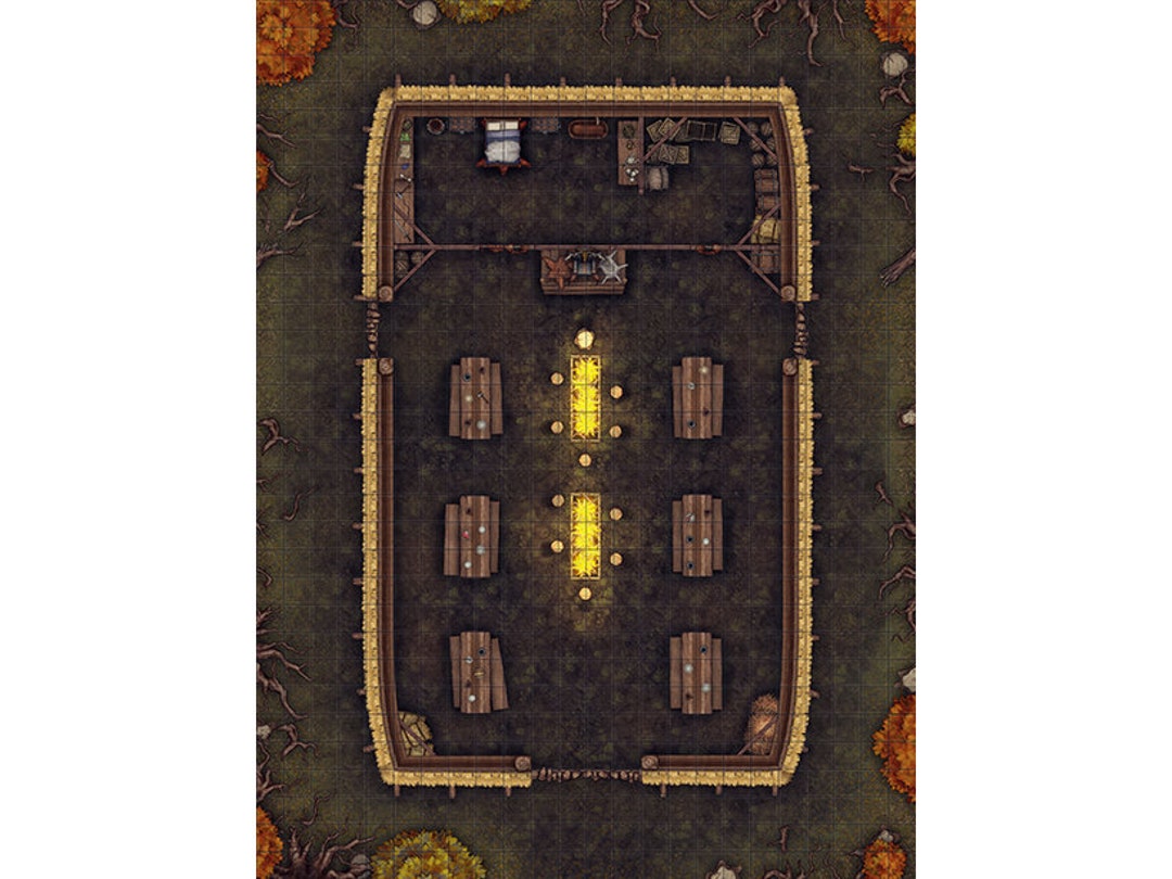 Viking Longhouse Battle Map, D&D, Battlemap, Dungeons and Dragons, 5e ...