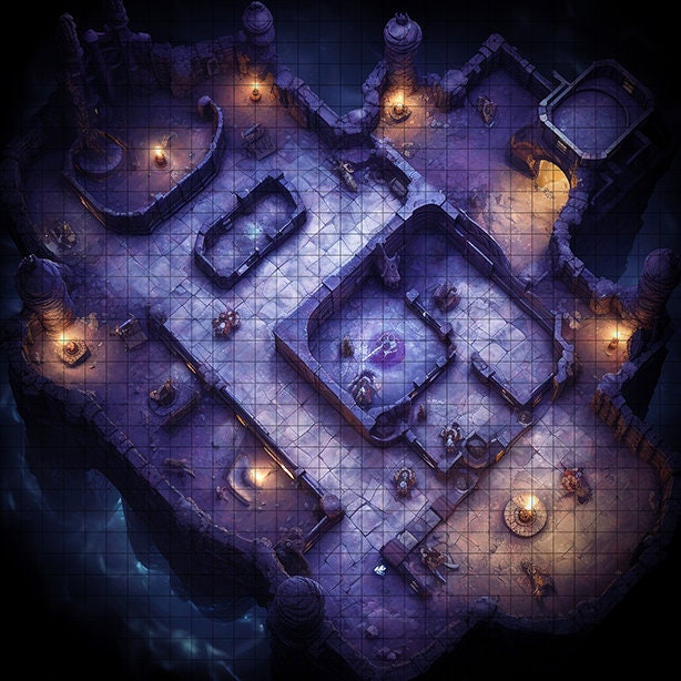 Caverns Deep Battle Map, Dnd Battle Map, D&D, Battlemap, Dungeons and ...