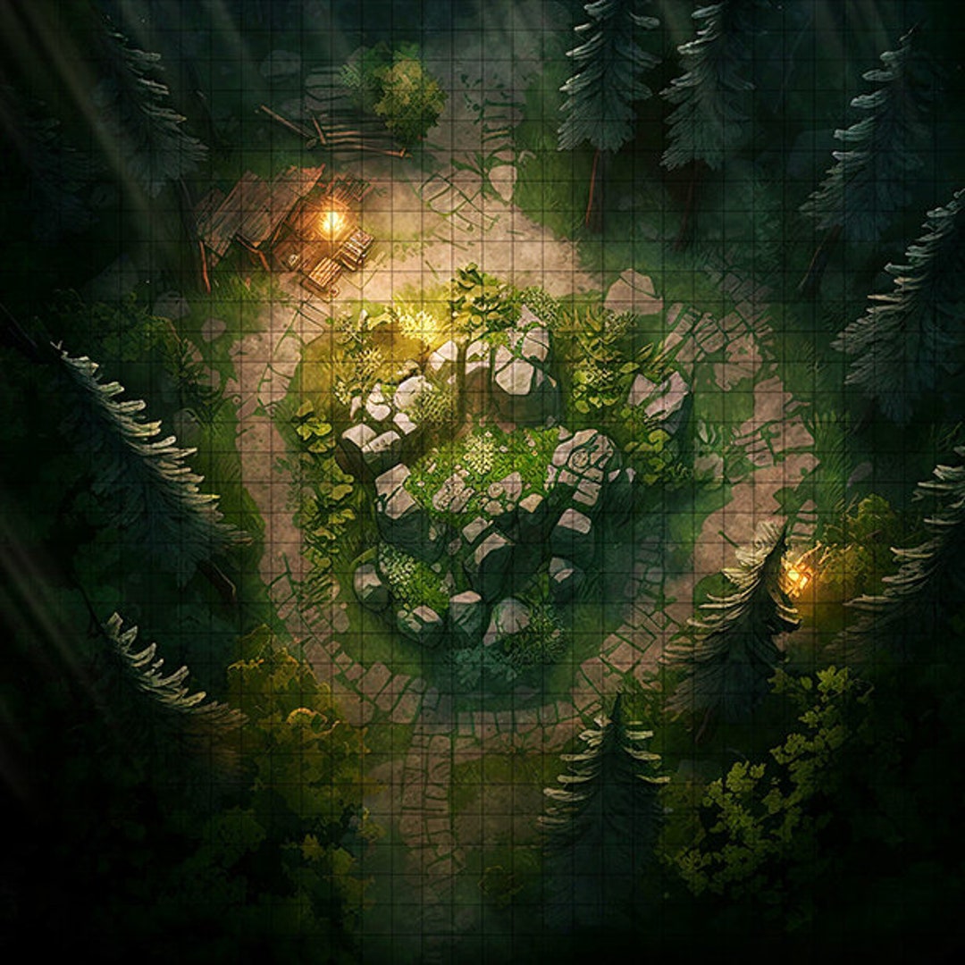Forest Breach Battle Map, Dnd Battle Map, D&D, Battlemap, Dungeons and ...