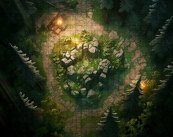 Forest Lakeside Battle Map, Dnd Battle Map, D&D, Battlemap, Dungeons ...