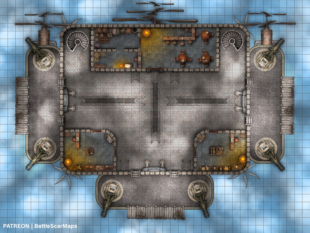 Buy Floating Fortress Battle Map, Dnd Battle Map, D&D, Battlemap ...
