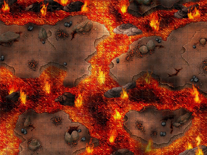 Lava Steppes Battle Map, Dnd Battle Map, D&D, Battlemap, Dungeons and ...