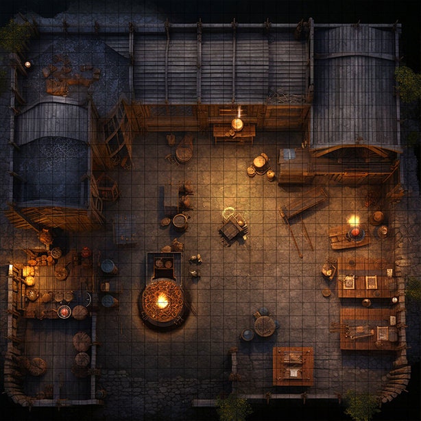 Blacksmith Battle Map, Dnd Battle Map, D&D, Battlemap, Dungeons and ...