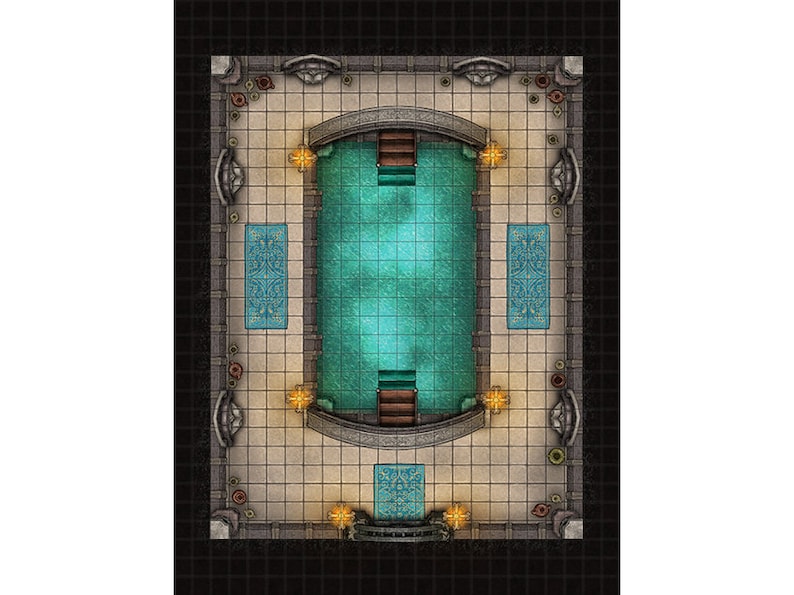 Bath House Battle Map, Dnd Battle Map, D&D, Battlemap, Dungeons and ...