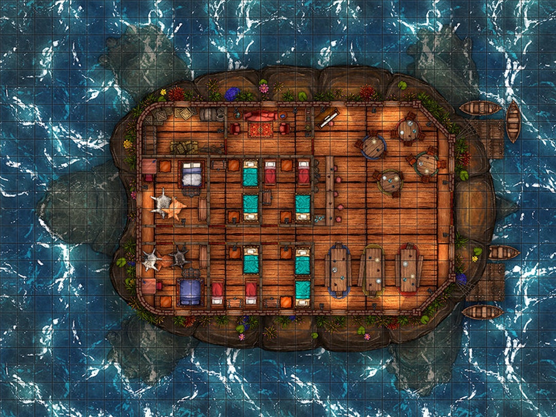 Tortuga Tavern Battle Map, Dnd Battle Map, D&D, Battlemap, Dungeons and ...
