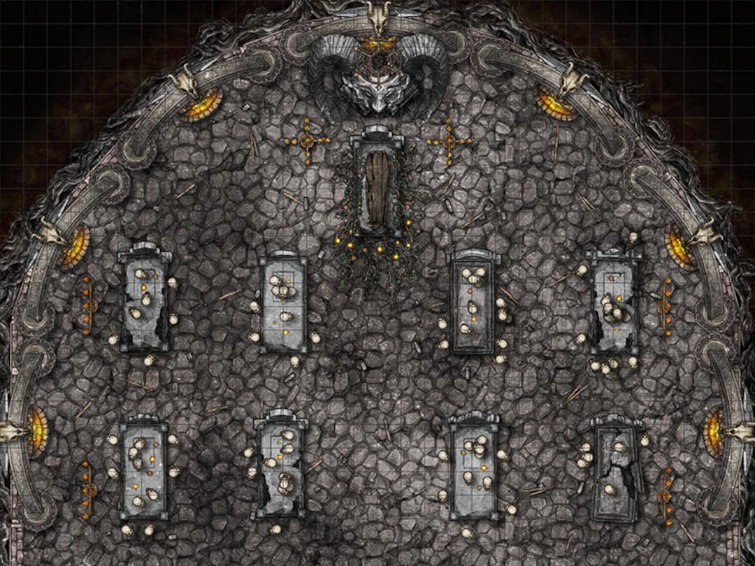 The Crypts Boss Battle Map, Dnd Battle Map, D&D, Battlemap, Dungeons ...