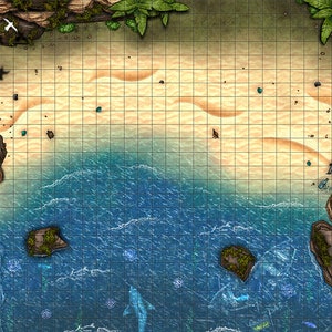 Beach Cove Battle Map, Dnd Battle Map, D&D, Battlemap, Dungeons and ...