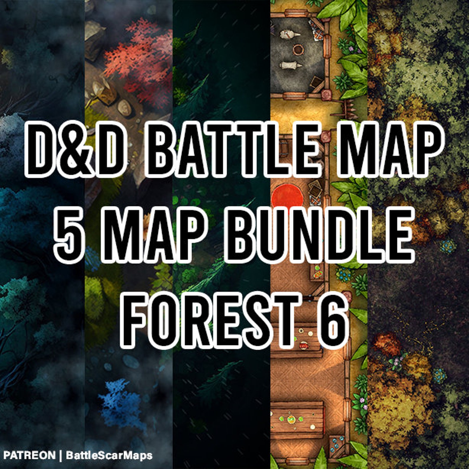 Forest Bundle 6 Battle Map, Dnd Battle Map, D&D, Battlemap, Dungeons ...