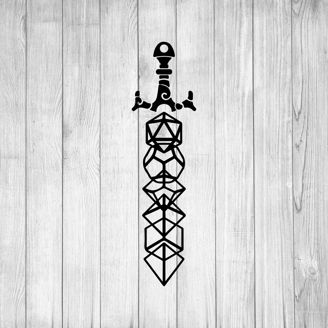 Dice Sword Svg, D20 Svg, D20 Shirt, Weapon Svg, D&D Svg, Dungeons and ...