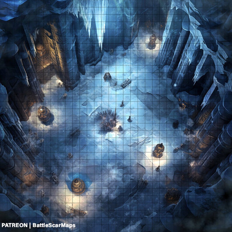 Frozen Temple Battle Map, Dnd Battle Map, D&D, Battlemap, Dungeons and ...