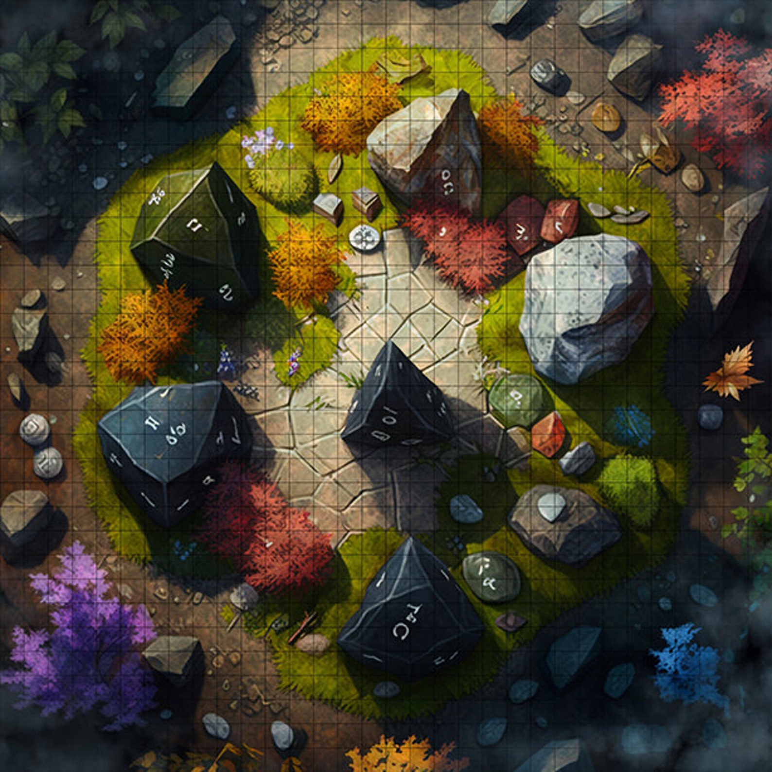Feywild Runes Battle Map, Dnd Battle Map, D&D, Battlemap, Dungeons and ...