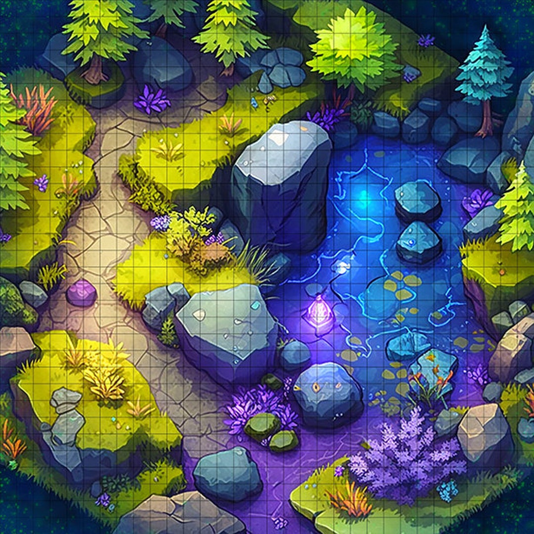 Feywild River Battle Map, Dnd Battle Map, D&D, Battlemap, Dungeons and ... Feywild River Battle Map, Dnd Battle Map, D&D, Battlemap, Dungeons and ...