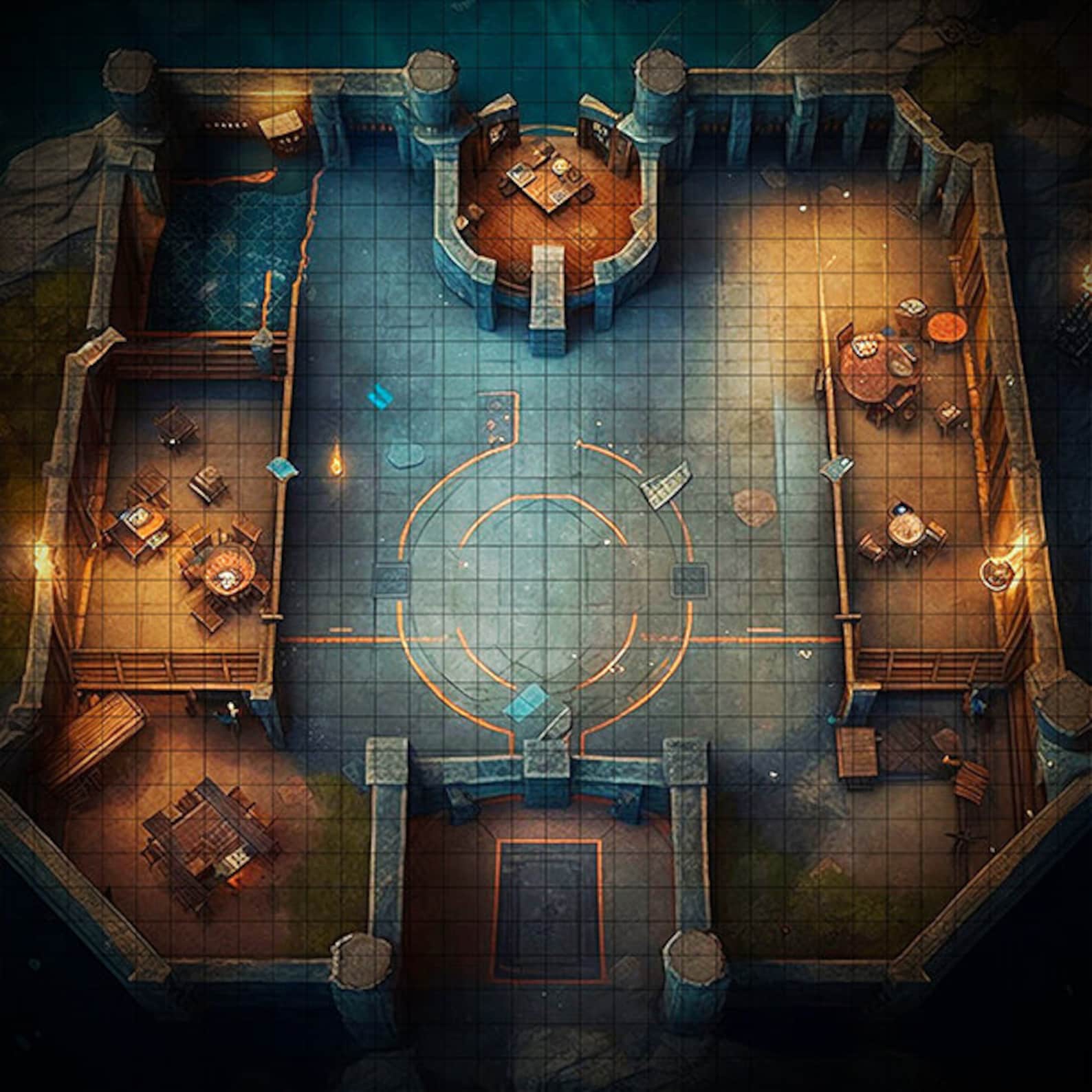 Training Arena Battle Map, Dnd Battle Map, D&D, Battlemap, Dungeons and ...