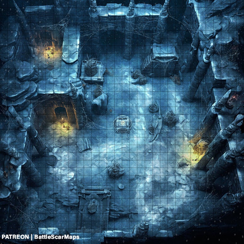 Ice Labyrinth Battle Map, Dnd Battle Map, D&D, Battlemap, Dungeons and ...