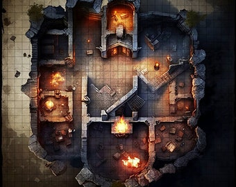 River Battle Map, Dnd Battle Map, Destroyed Bridge, D&D, Battlemap ...