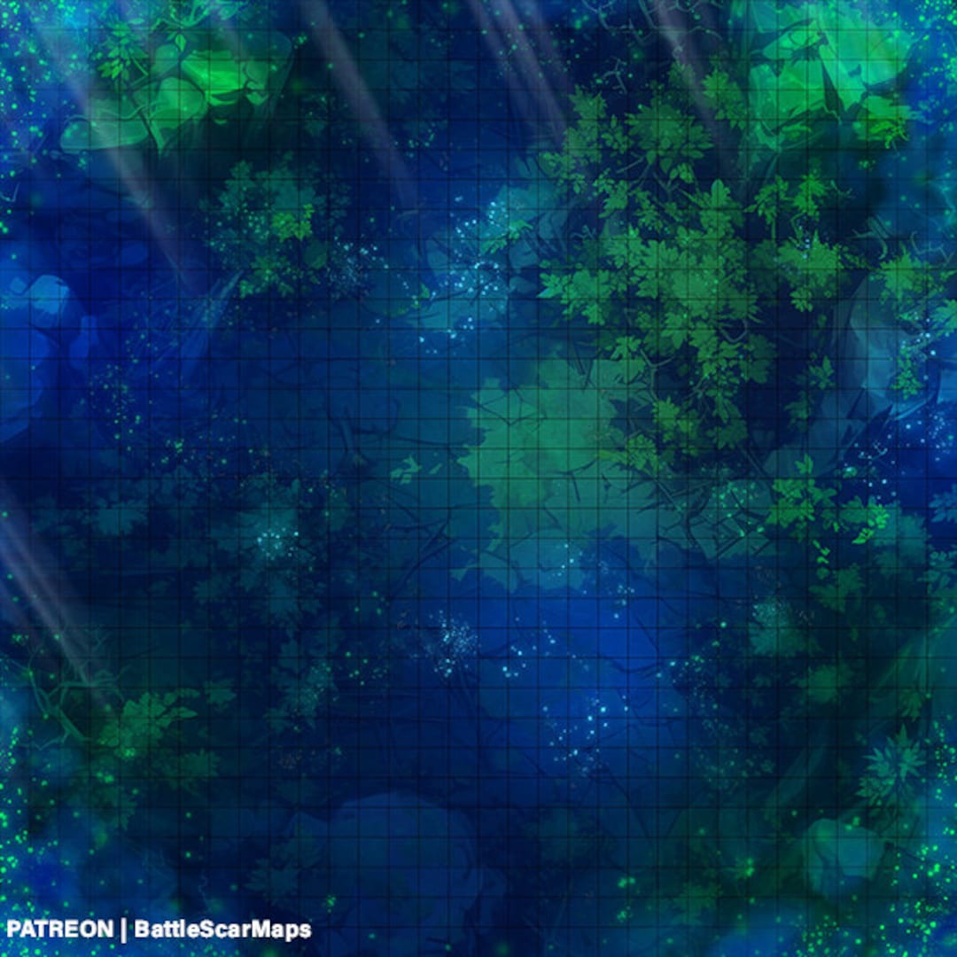 Feywild Clearing Night Battle Map, Dnd, D&D, Battlemap, Dungeons and ...