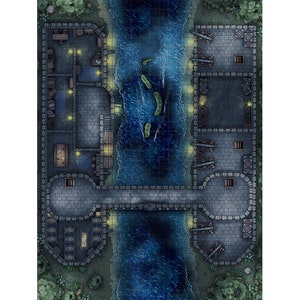 River Garrison Battle Map, Dnd Battle Map, D&D, Battlemap, Dungeons and ...