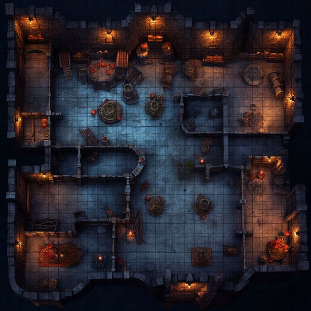 Castle Cellar Battle Map, Dnd Battle Map, D&D, Battlemap, Dungeons and ...