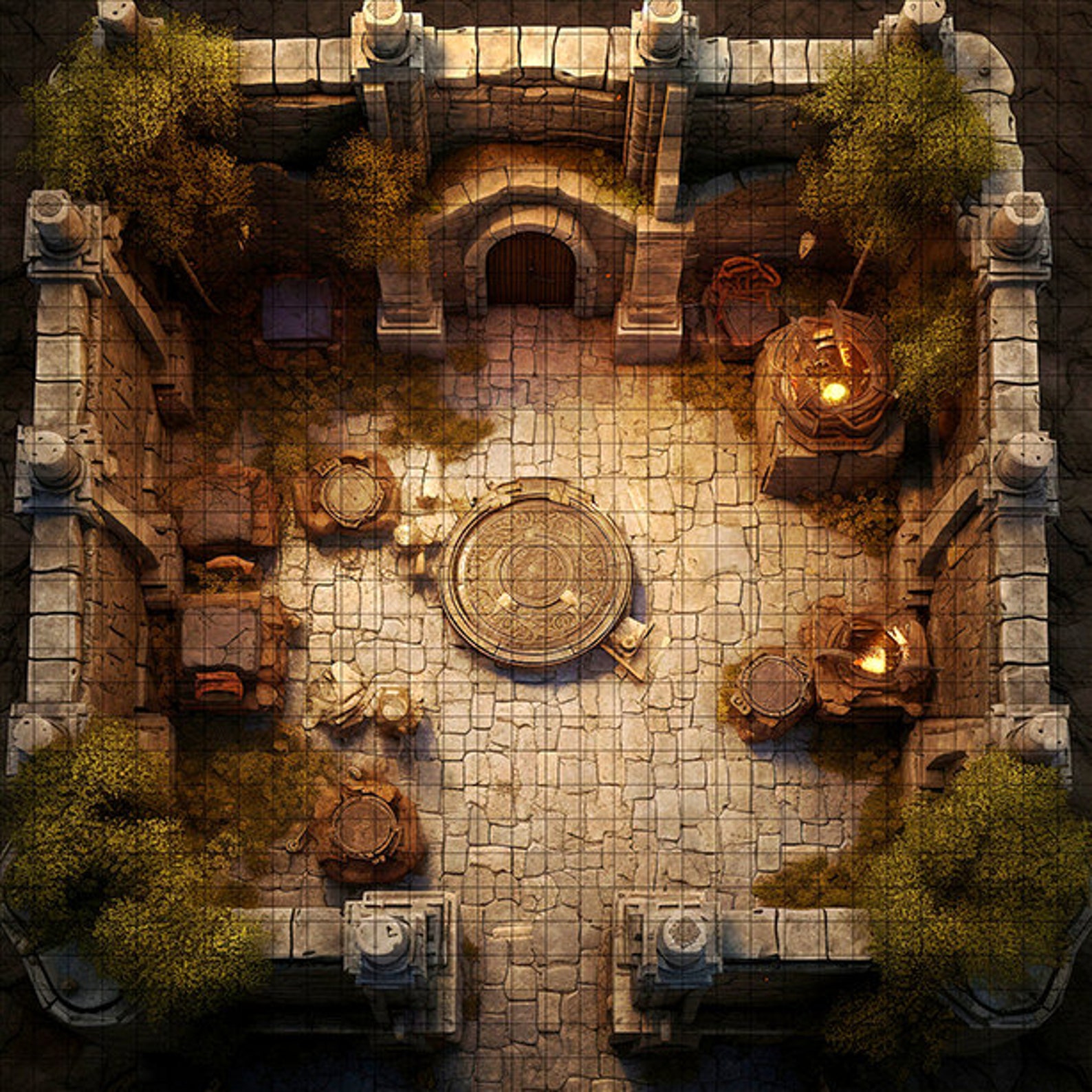 Crypt Entrance Battle Map, Dnd Battle Map, D&D, Battlemap, Dungeons and ...