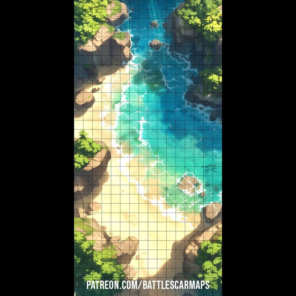 Beach Oasis Battle Map, Dnd Battle Map, D&D, Battlemap, Dungeons and ...