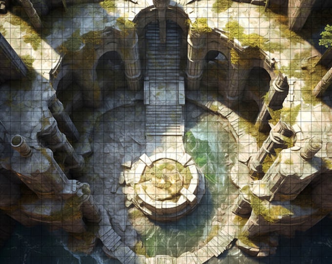 Abandoned Mansion Battle Map: 40x30 Double-story Ruins (digital ...