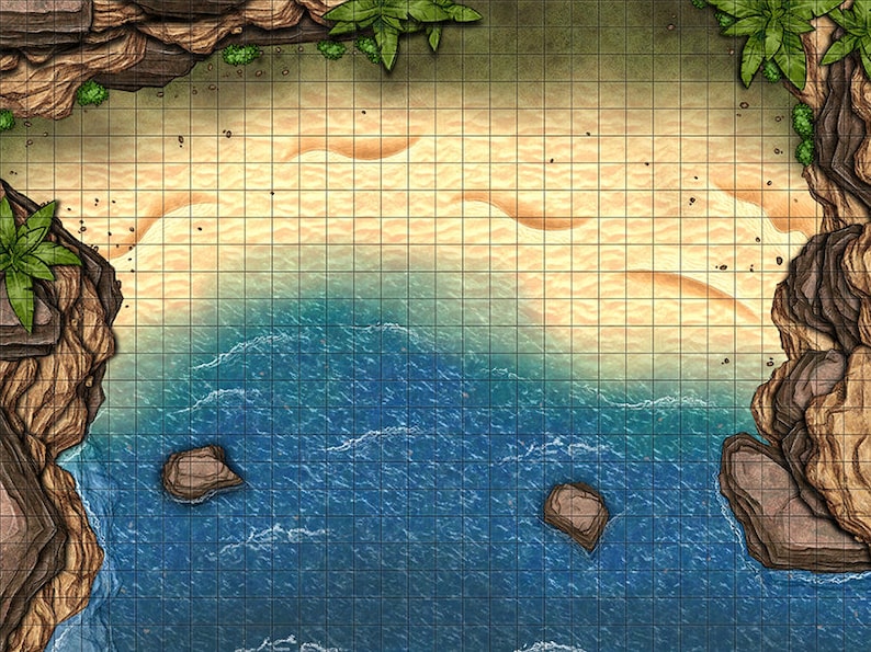 Beach Cove Battle Map, Dnd Battle Map, D&D, Battlemap, Dungeons and ...