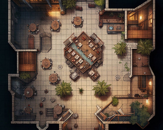 Restaurant Battle Map, Dnd Battle Map, D&D, Battlemap, Dungeons and ...