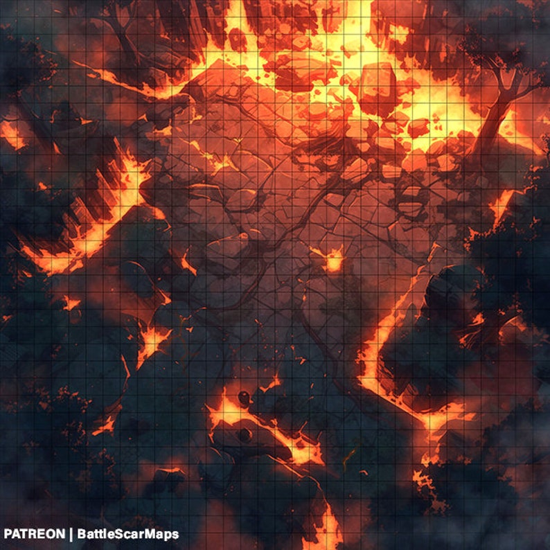 Hellish Forest Battle Map, Dnd Battle Map, D&D, Battlemap, Dungeons and ...