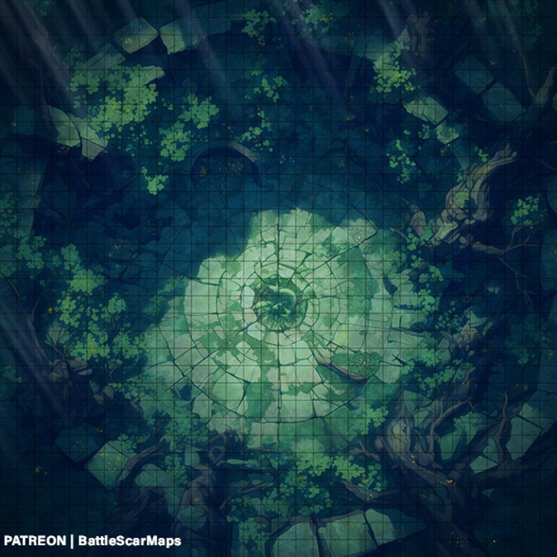 Forest Pit Night Battle Map, Dnd Battle Map, D&D, Battlemap, Dungeons ...