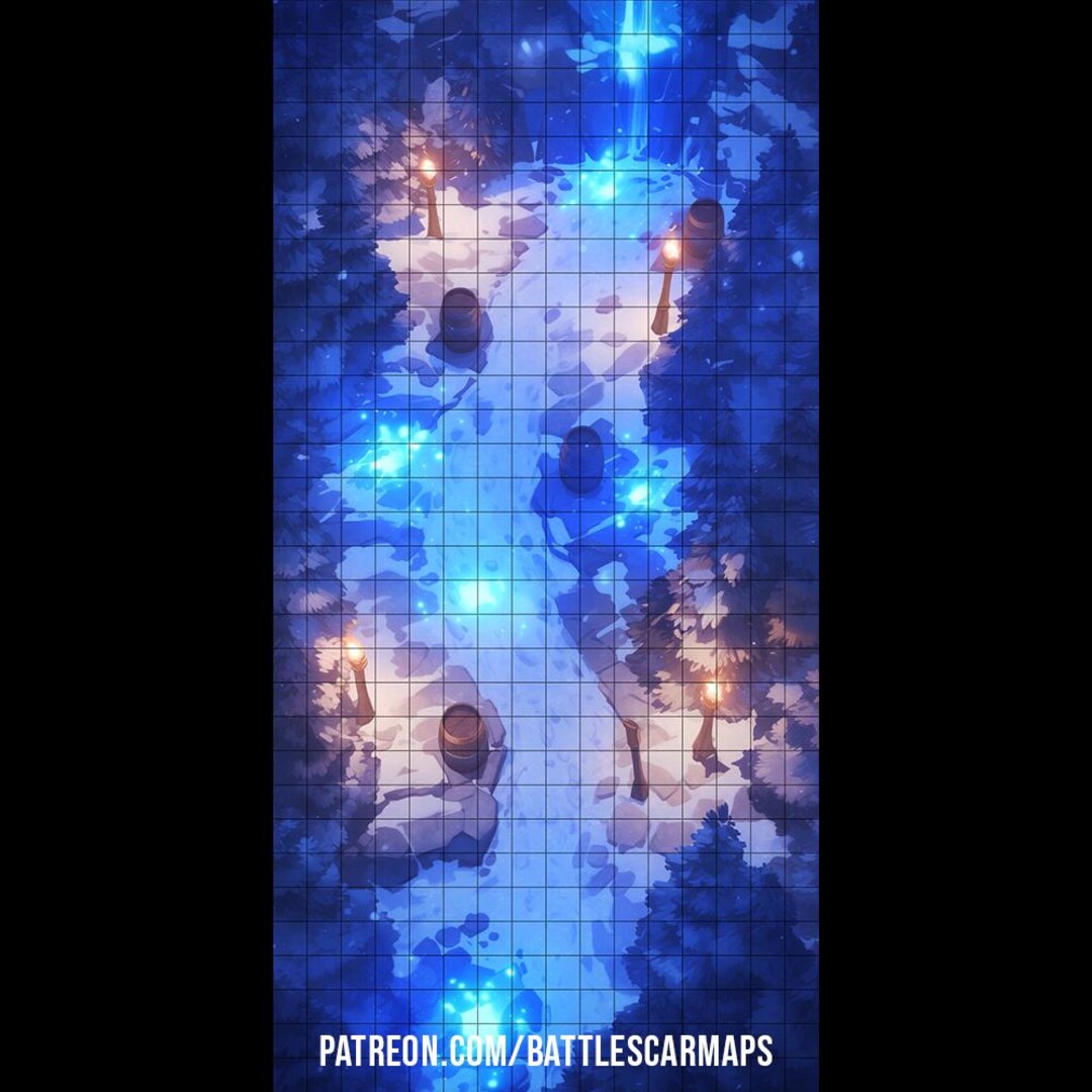 Frozen Falls Battle Map, Dnd Battle Map, D&D, Battlemap, Dungeons and ...