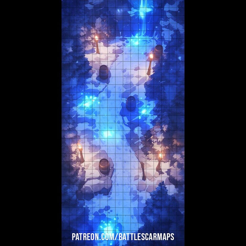 Frozen Falls Battle Map, Dnd Battle Map, D&D, Battlemap, Dungeons and ...