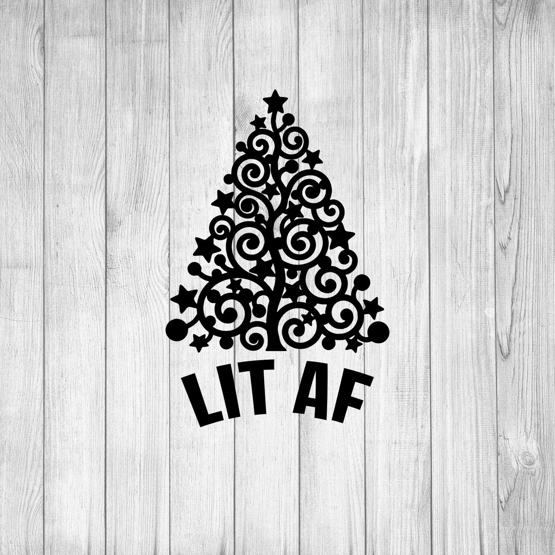 Lit AF Svg Santa Svg Christmas Svg Funny Christmas Svg - Etsy