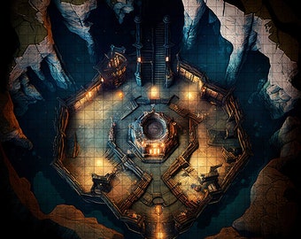 Sunken Shrine Battle Map, Dnd Battle Map, Lost Shrine, Dnd Battle Map ...