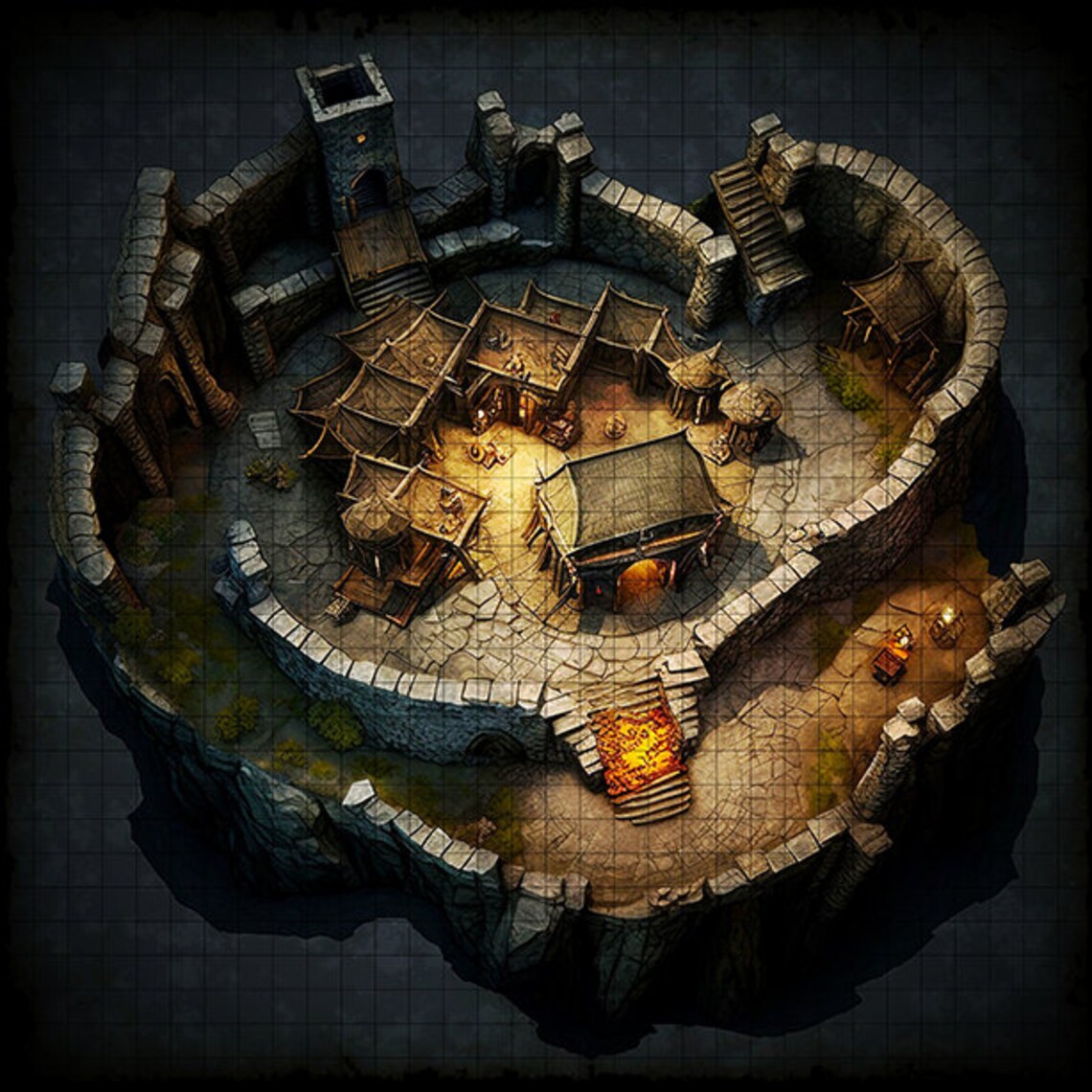 Outpost Battle Map, Dnd Battle Map, D&D, Battlemap, Dungeons and ...